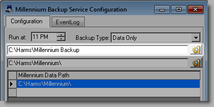 3. Configure the Millennium Backup Service